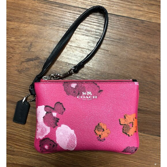 Coach | Bags | Coach Pink Floral Canvas Limited Edition Zip Around ...